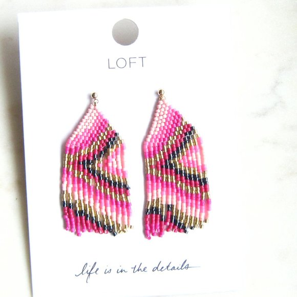 LOFT | Jewelry | Loft Linear Seed Bead Earrings | Poshmark